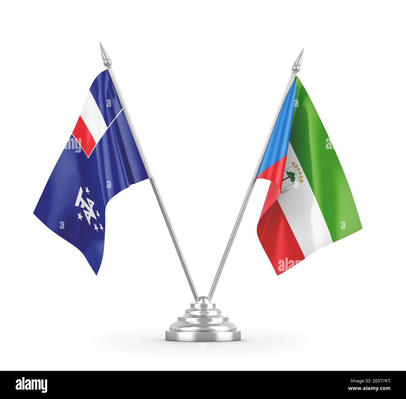 Equatorial Guinea and French Southern and Antarctic Lands table flags ...