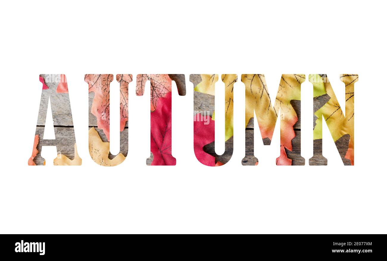 Text hello autumn on Cut Out Stock Images & Pictures - Alamy
