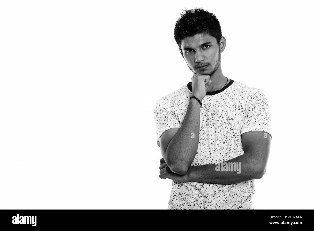 Indian man thinking Black and White Stock Photos & Images - Alamy