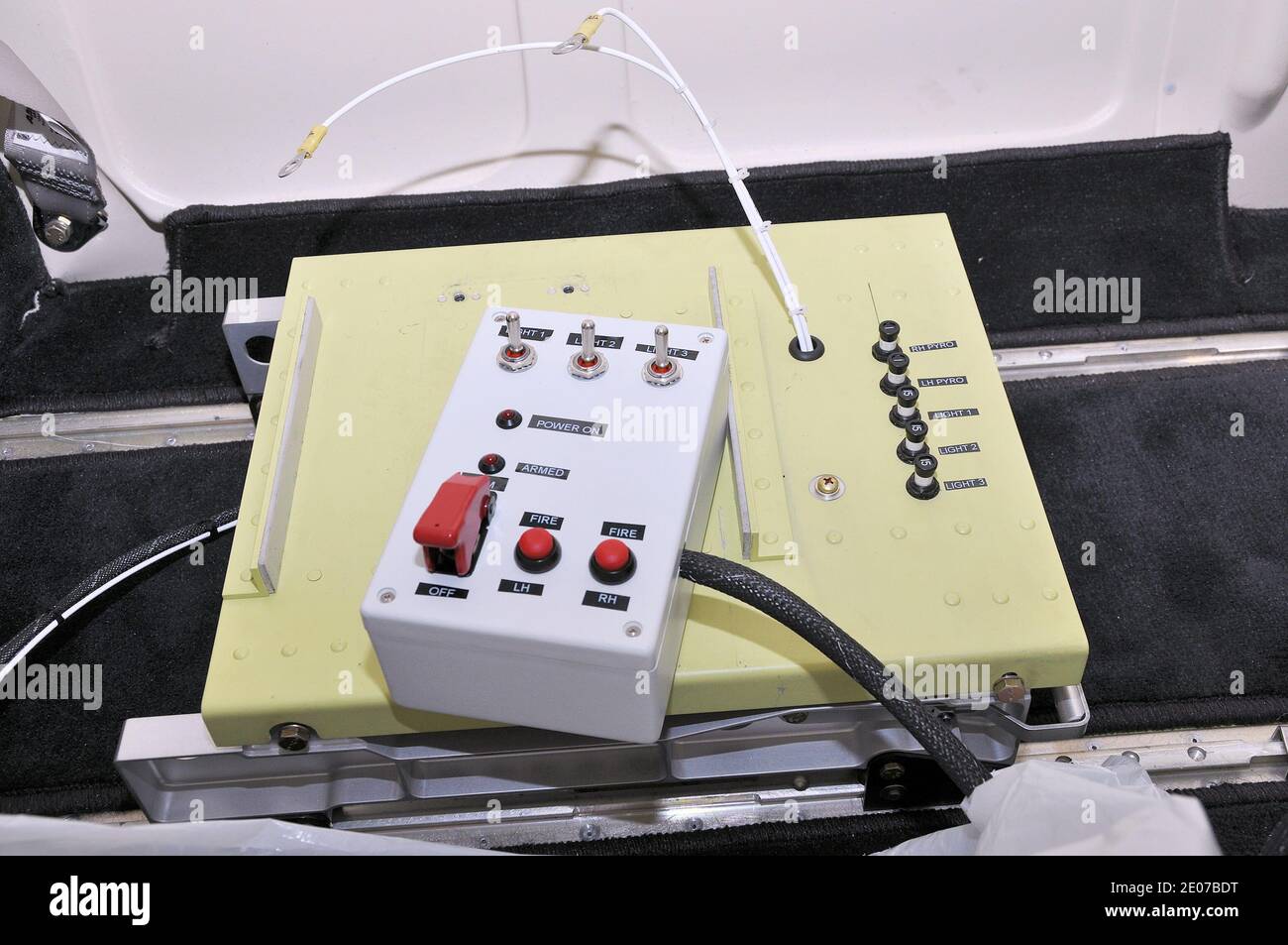 Control panel fitted inside a Tecnam P2006T plane fitted with LED ...