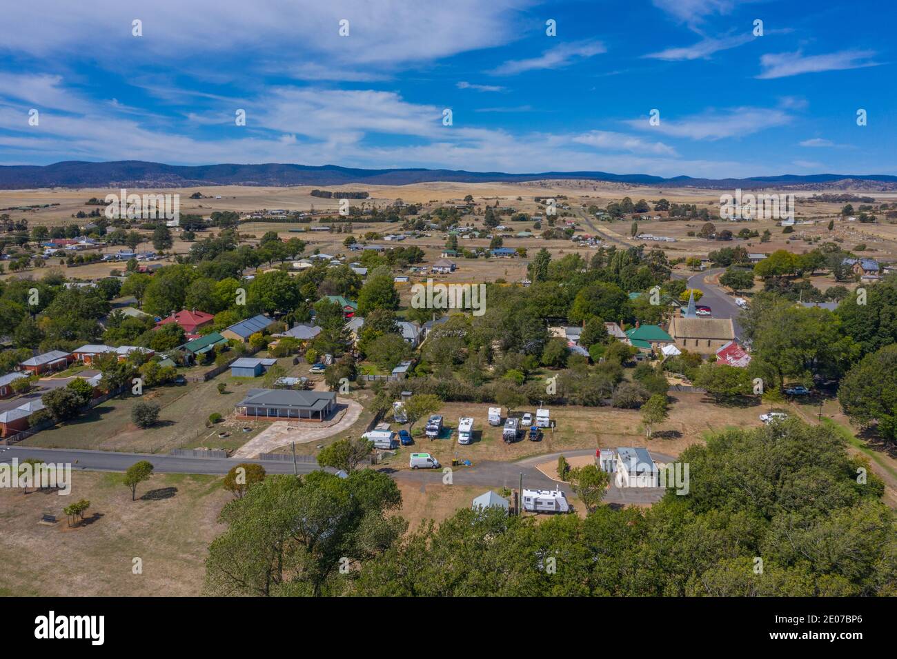 Aerial view of Ross, Tasmania, Australia Stock Photo - Alamy