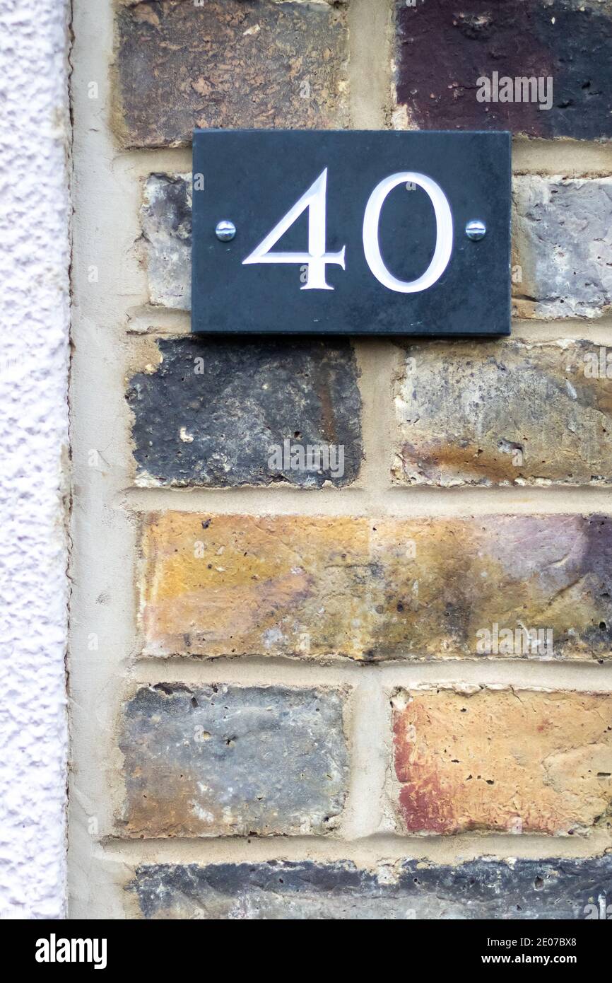 On a stone wall is number 40 Stock Photo - Alamy