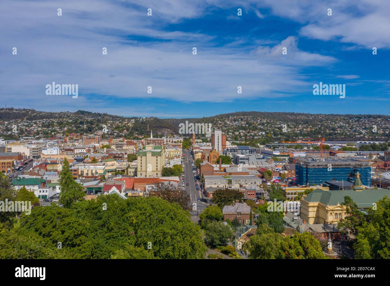 Aerial view of the city center of Launceston, Australia Stock Photo - Alamy