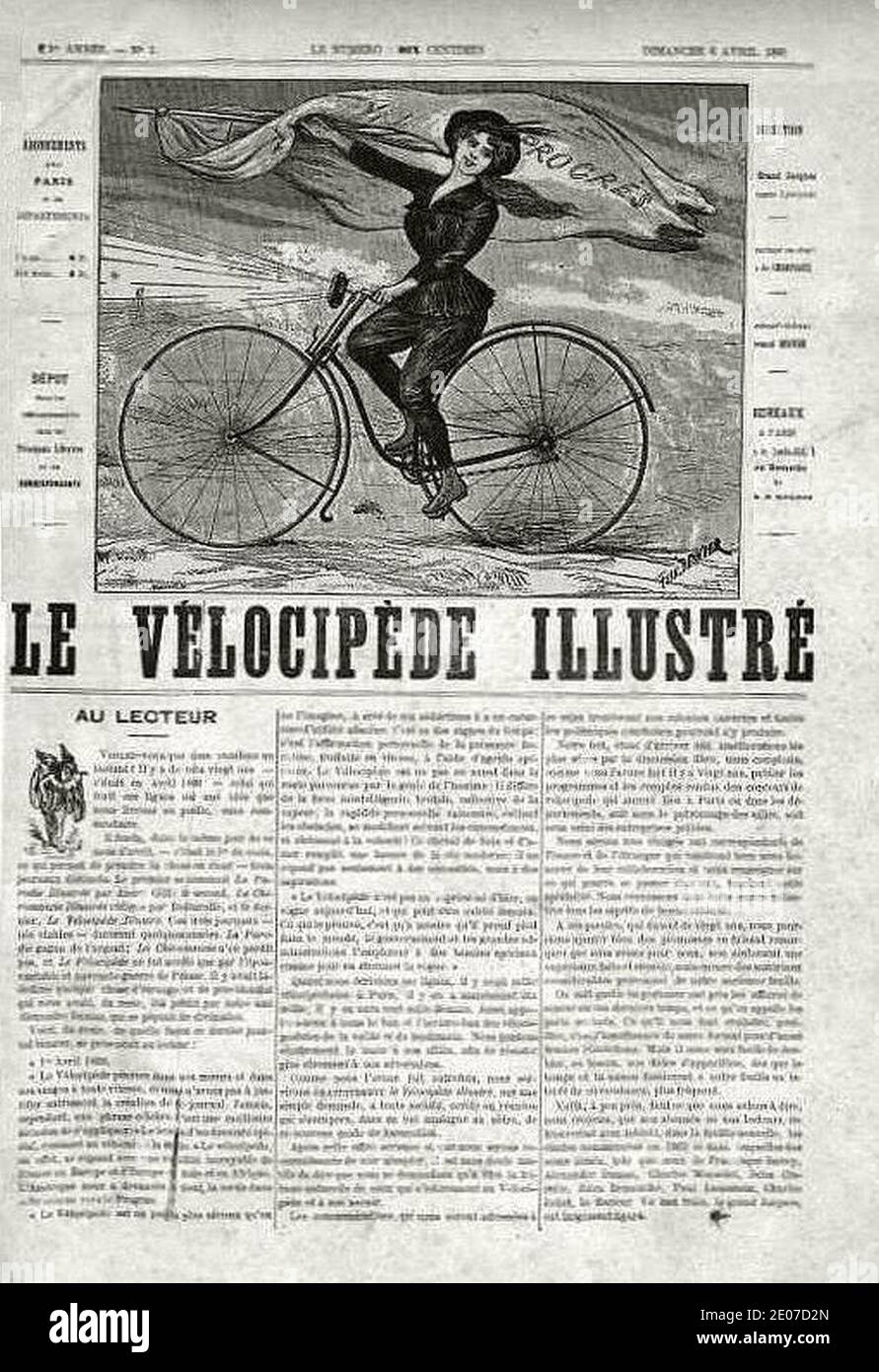 Le Vélocipède illustré, n°1, 6 avril 1890 Stock Photo - Alamy