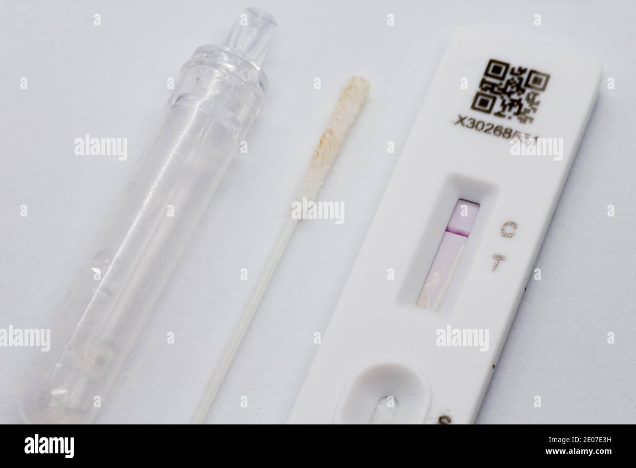 COVID-19 rapid lateral flow test showing a negative result Stock Photo ...
