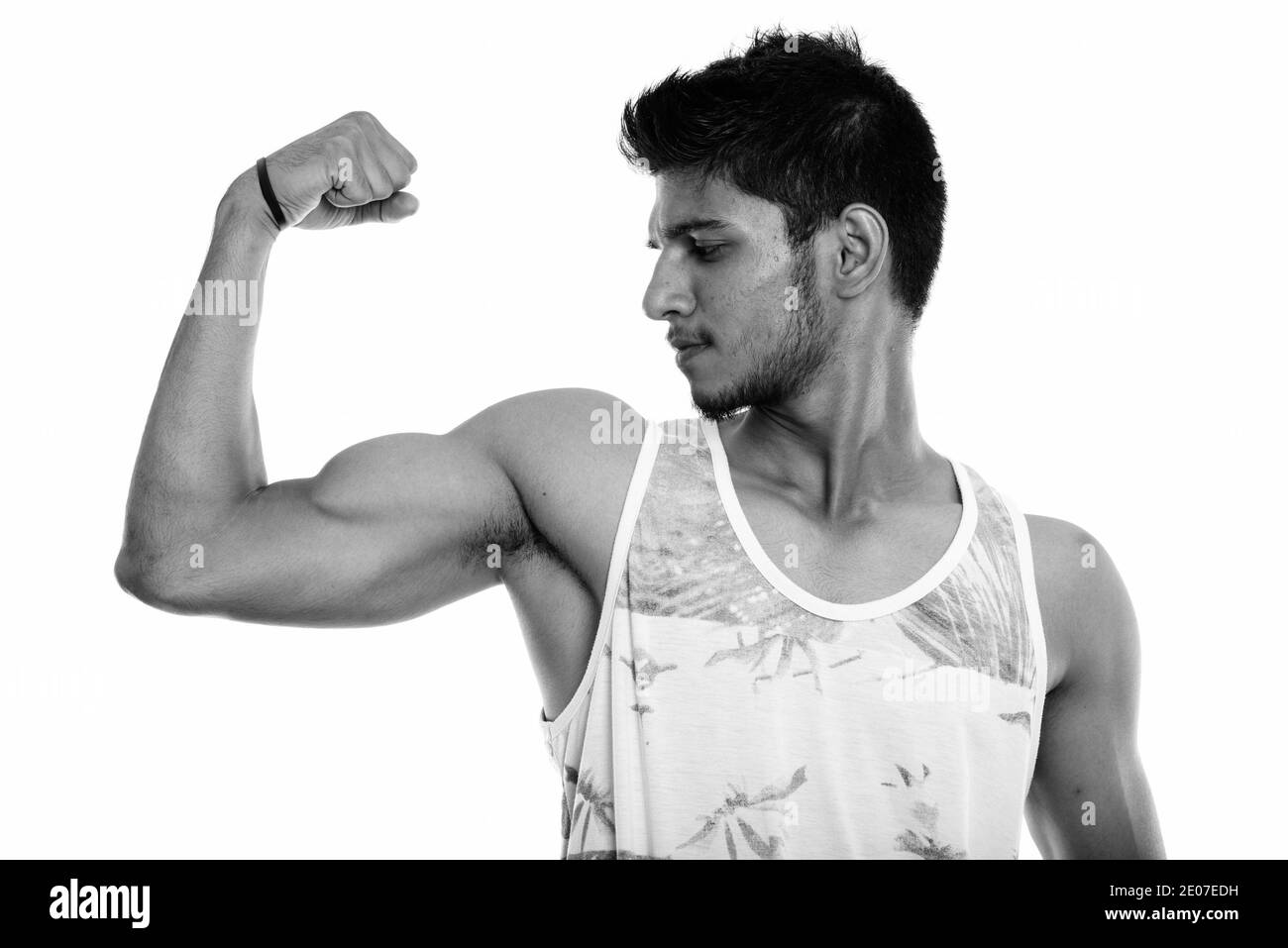 Side view portrait fit Black and White Stock Photos & Images - Alamy