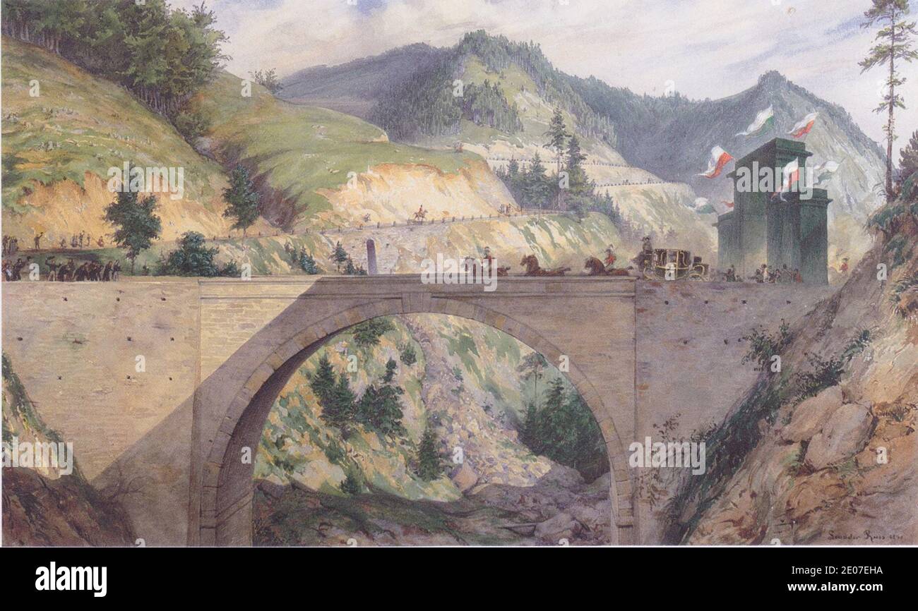 Leander Russ - Eröffnung der Semmeringstrecke durch Kaiser Ferdinand ...