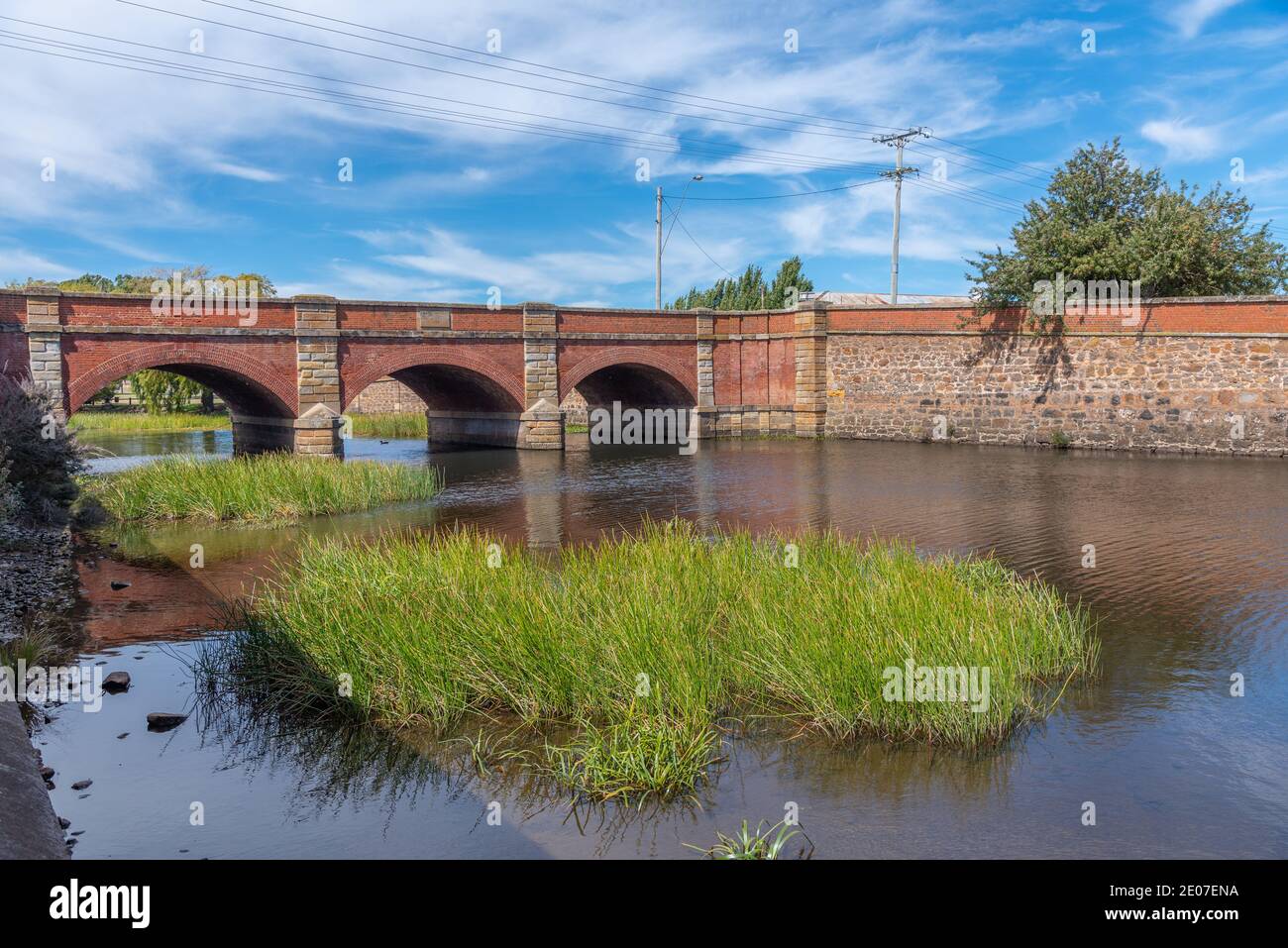 Red bridge in Campbell town in Tasmania, Australia Stock Photo - Alamy