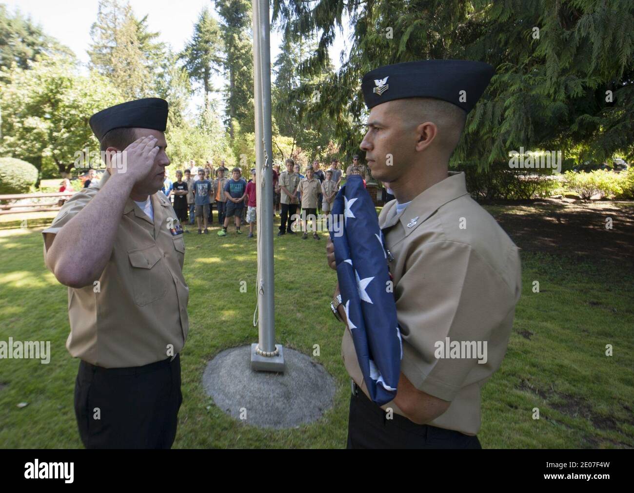 Learning to Fly the Flag Stock Photo - Alamy