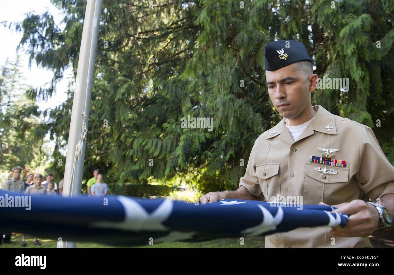 Learning to Fly the Flag Stock Photo - Alamy