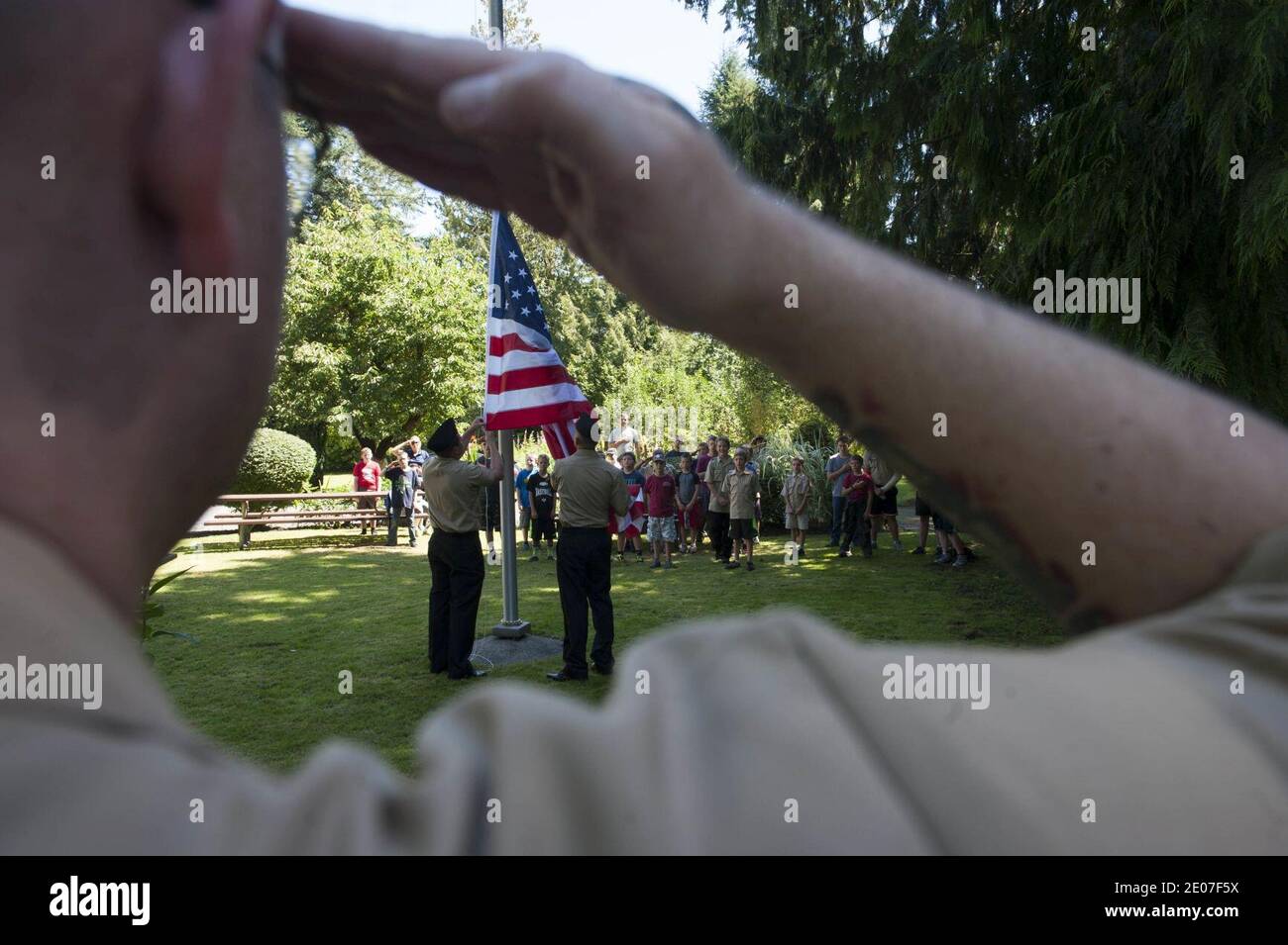 Learning to Fly the Flag Stock Photo - Alamy