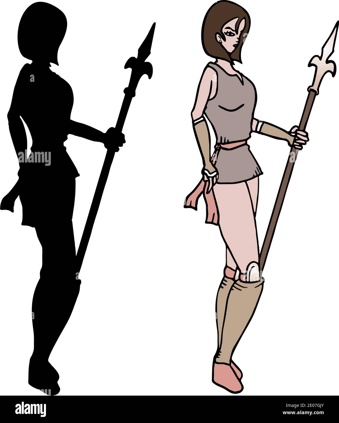 Female warrior vector Stock Vector Images - Alamy