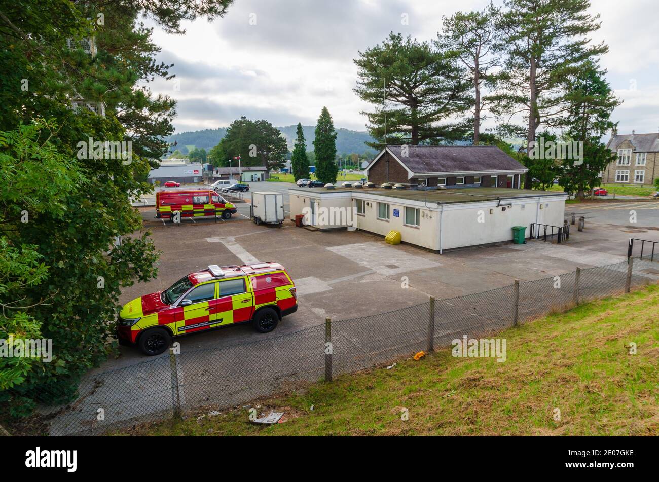 Bala; UK: Sep 20, 2020: Bala Fire Station with fire and rescue support ...