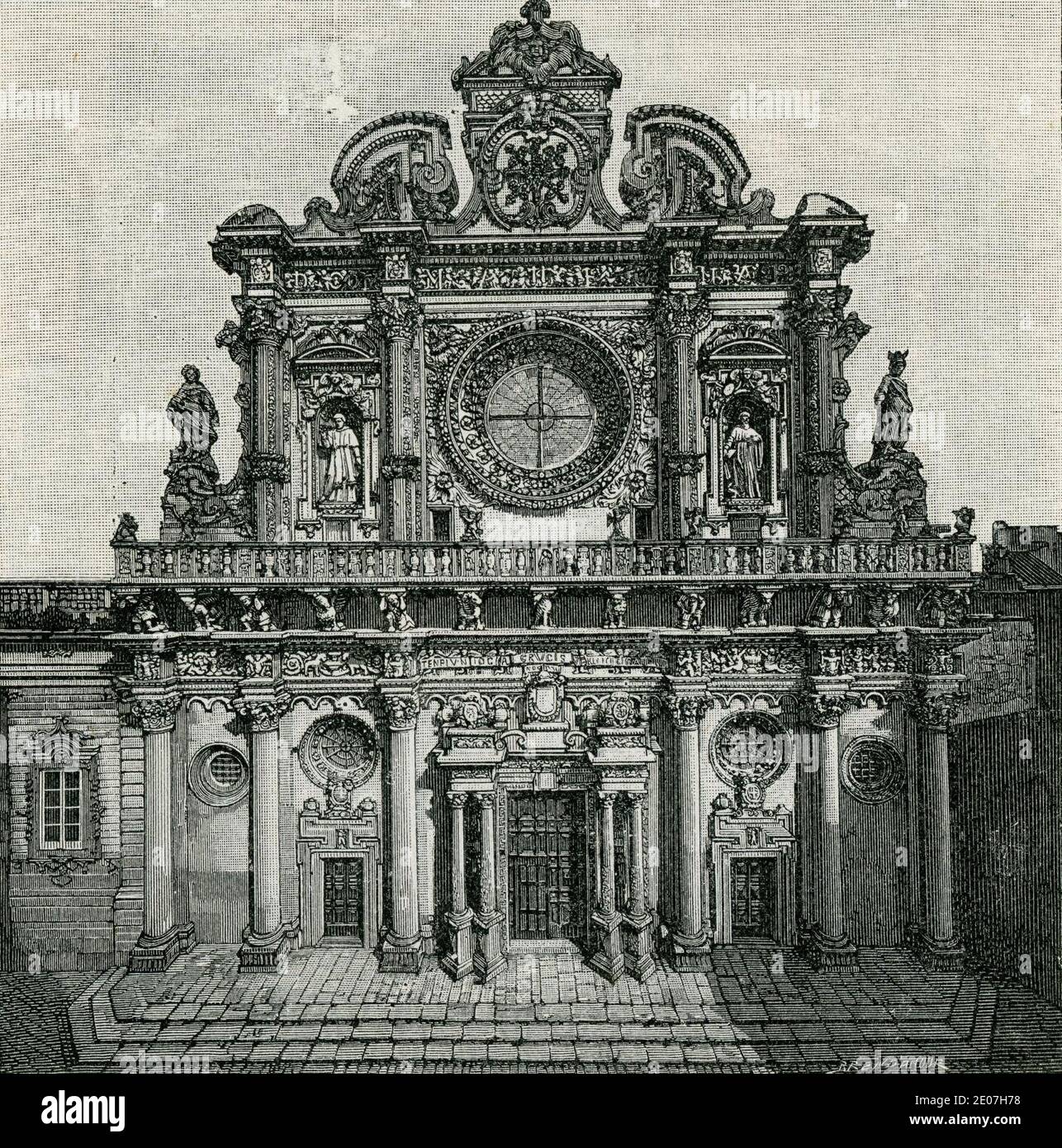 Lecce chiesa di Santa Croce xilografia di Richard Brend'amour Stock ...