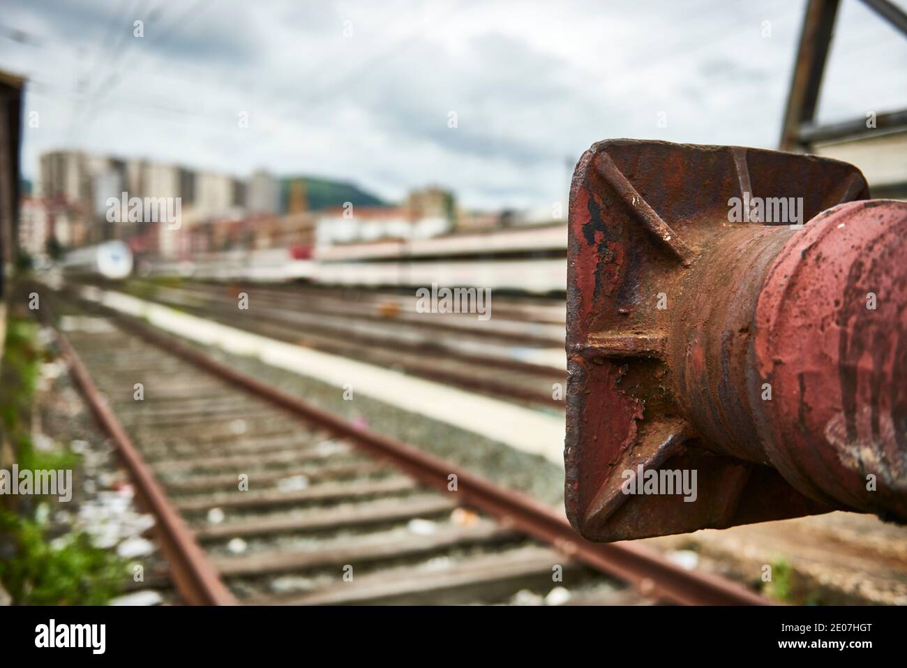 Bumper on a train wagon Stock Photo - Alamy