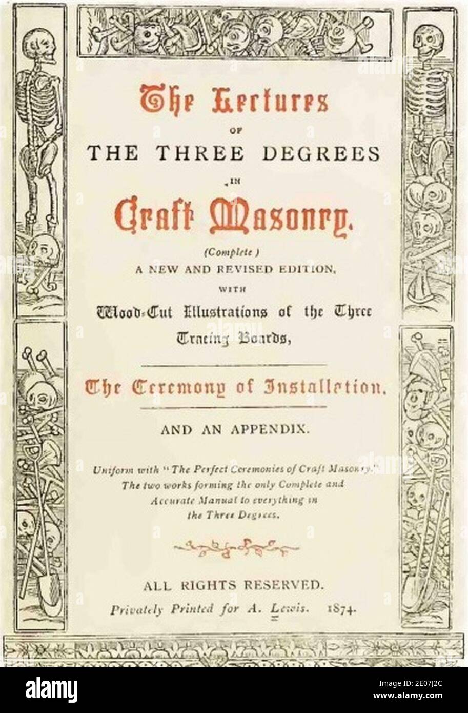 Lectures of the Three Degrees in Craft Masonry1874 Stock Photo - Alamy