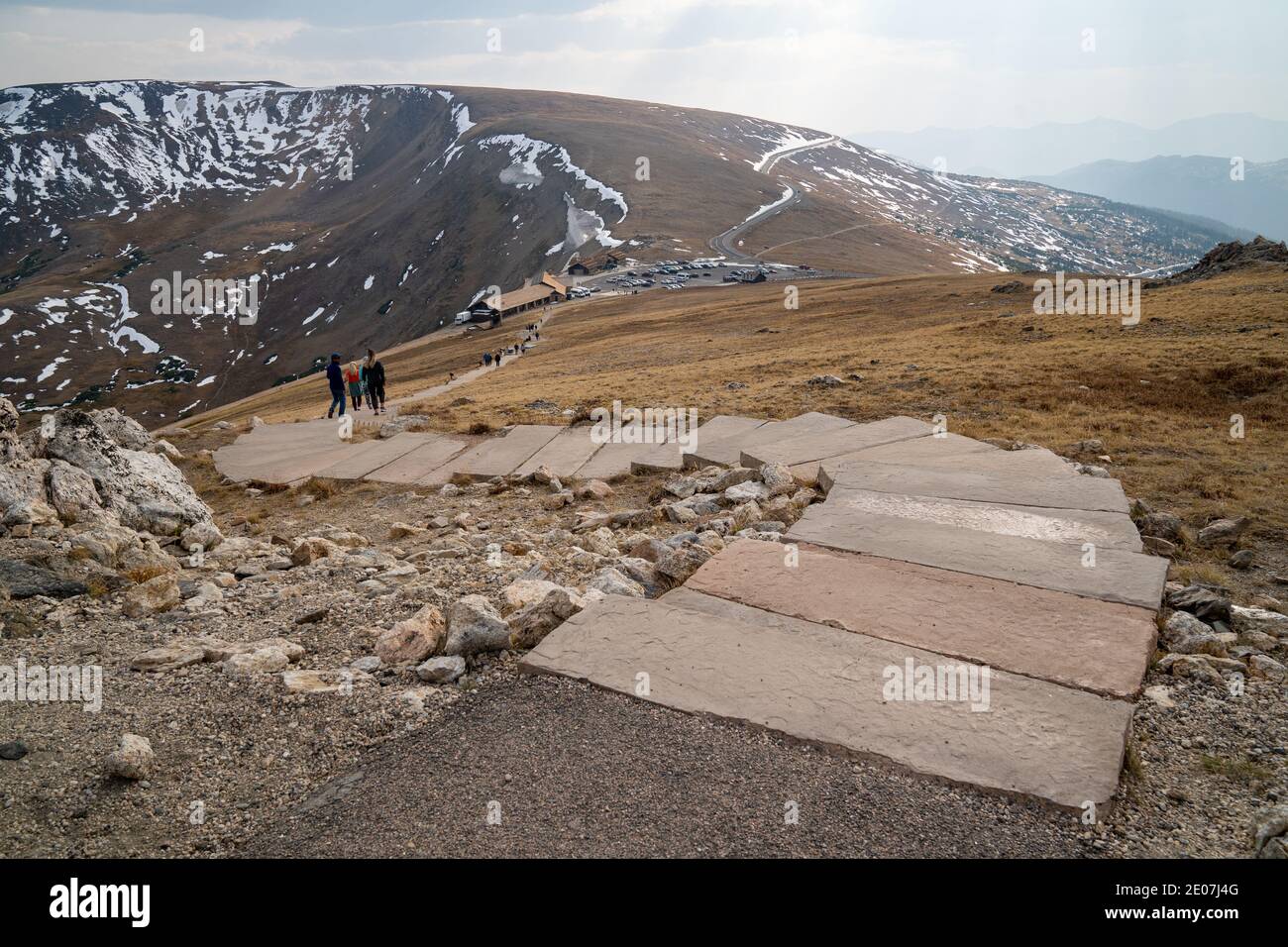 Colorado, USA - September 18, 2020: Hikers climb Alpine Ridge Trail ...