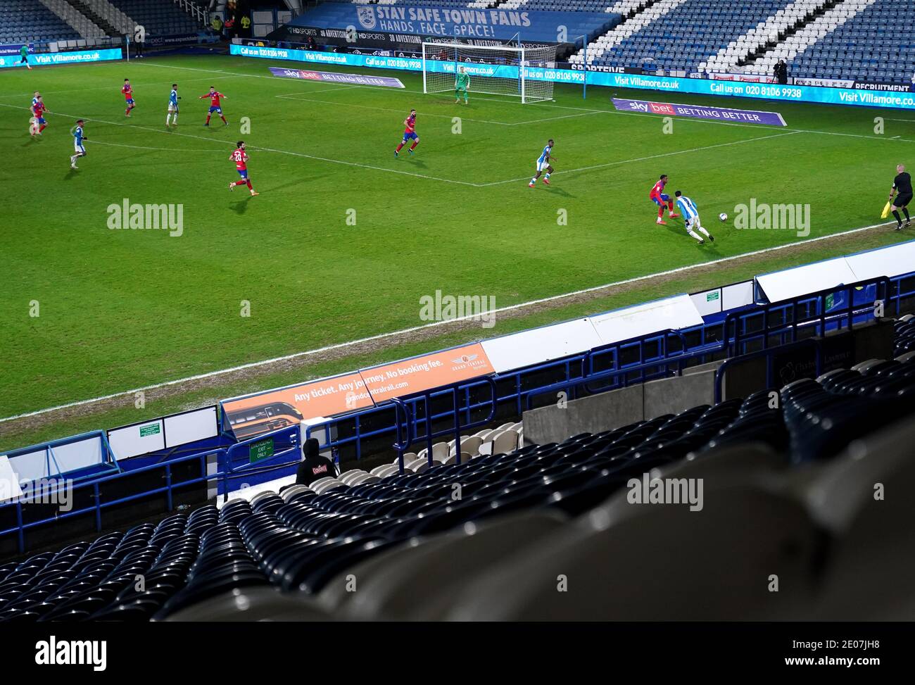 A general view of empty stands during the Sky Bet Championship match at ...