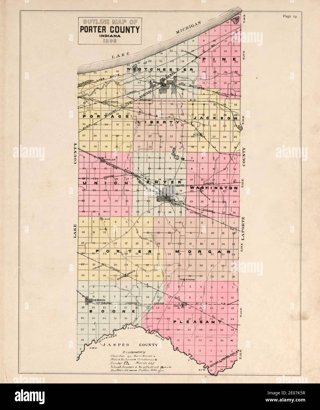 Lee and Lee's atlas of Porter County, Indiana - illustrated Stock Photo ...
