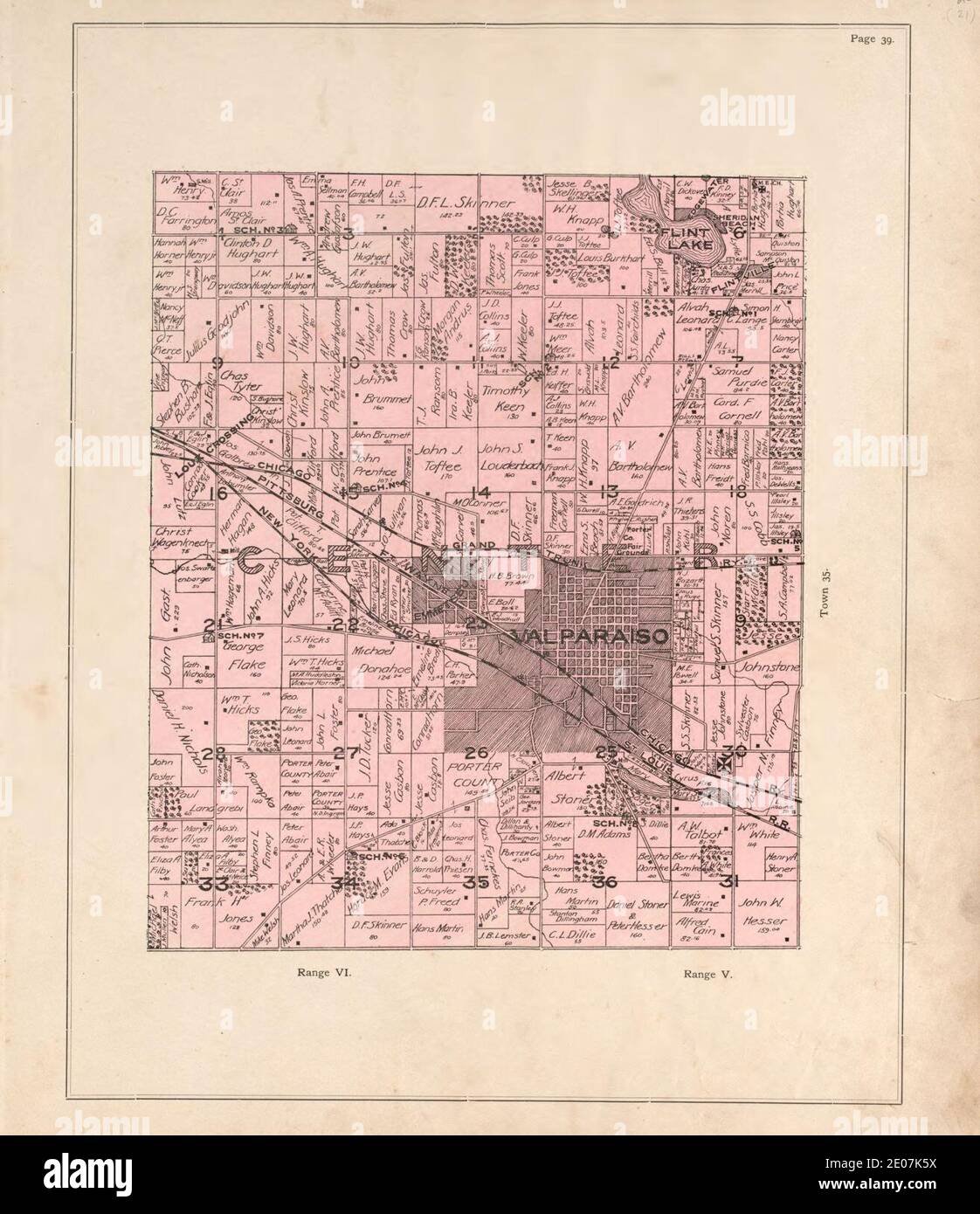 Lee and Lee's atlas of Porter County, Indiana - illustrated Stock Photo ...