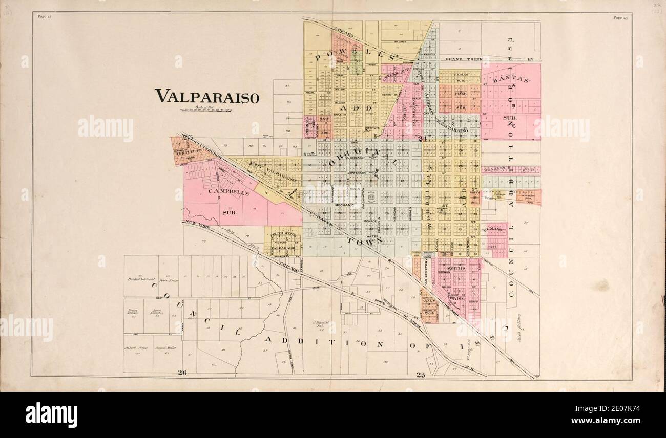 Lee and Lee's atlas of Porter County, Indiana - illustrated Stock Photo ...