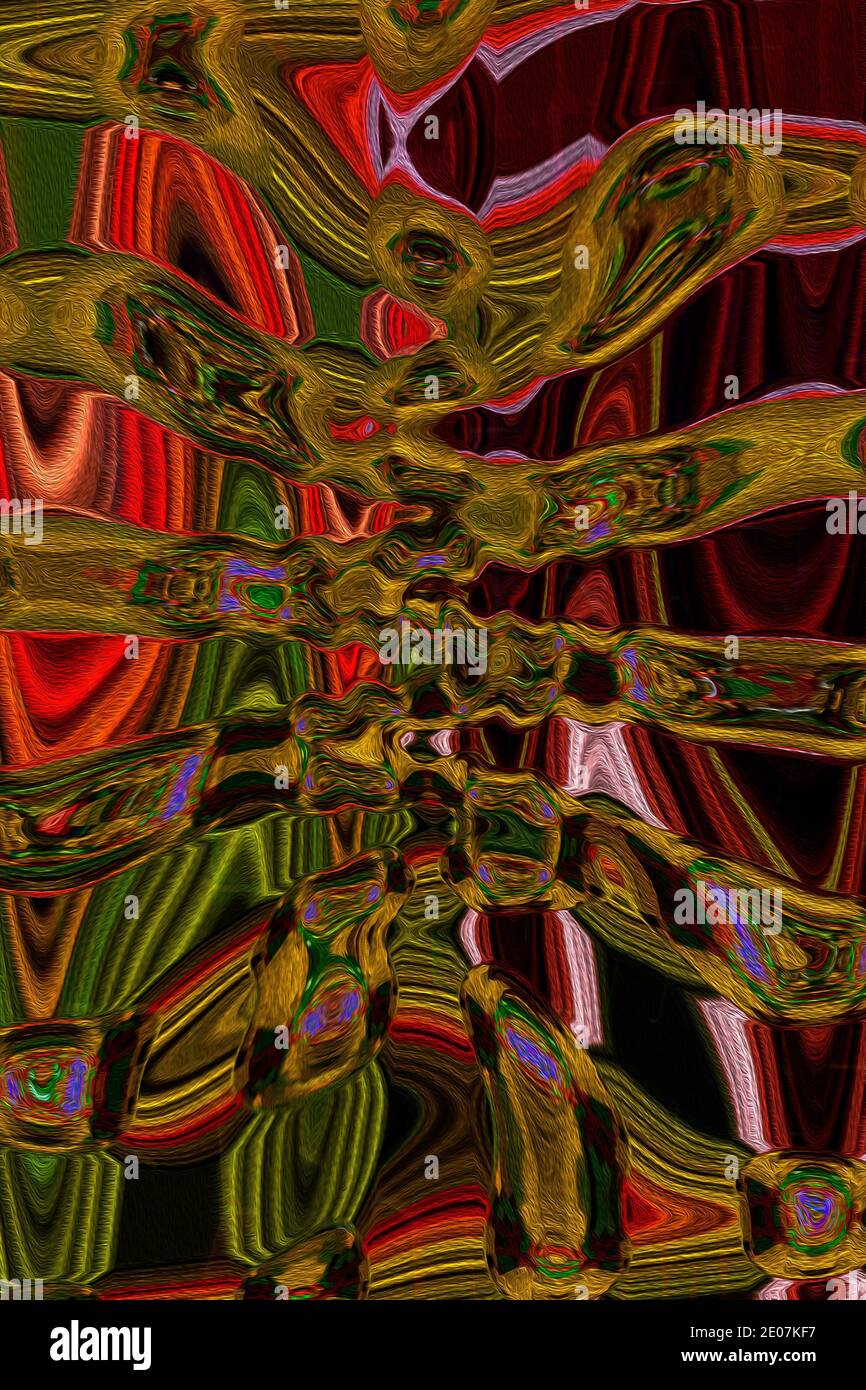 Beautiful abstract style image where red yellow and green colors ...