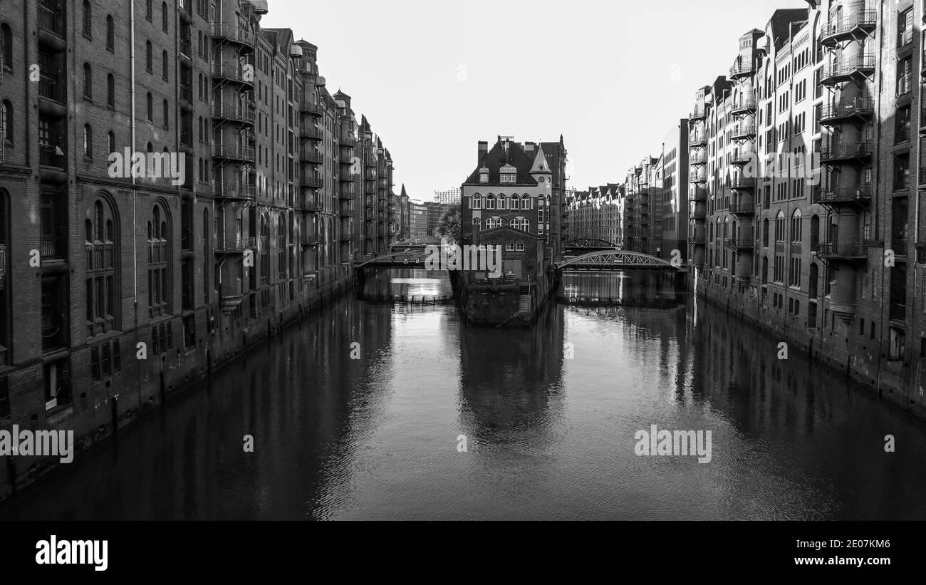Famous Warehouse district in Hamburg Germany called Speicherstadt Stock ...