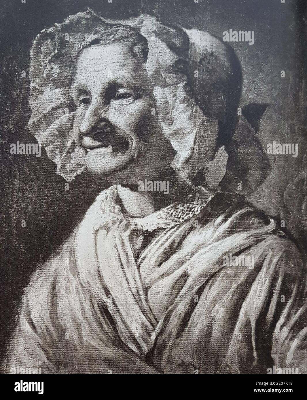 Leende gumma i vit huva x Karl Emanuel Jansson Stock Photo - Alamy