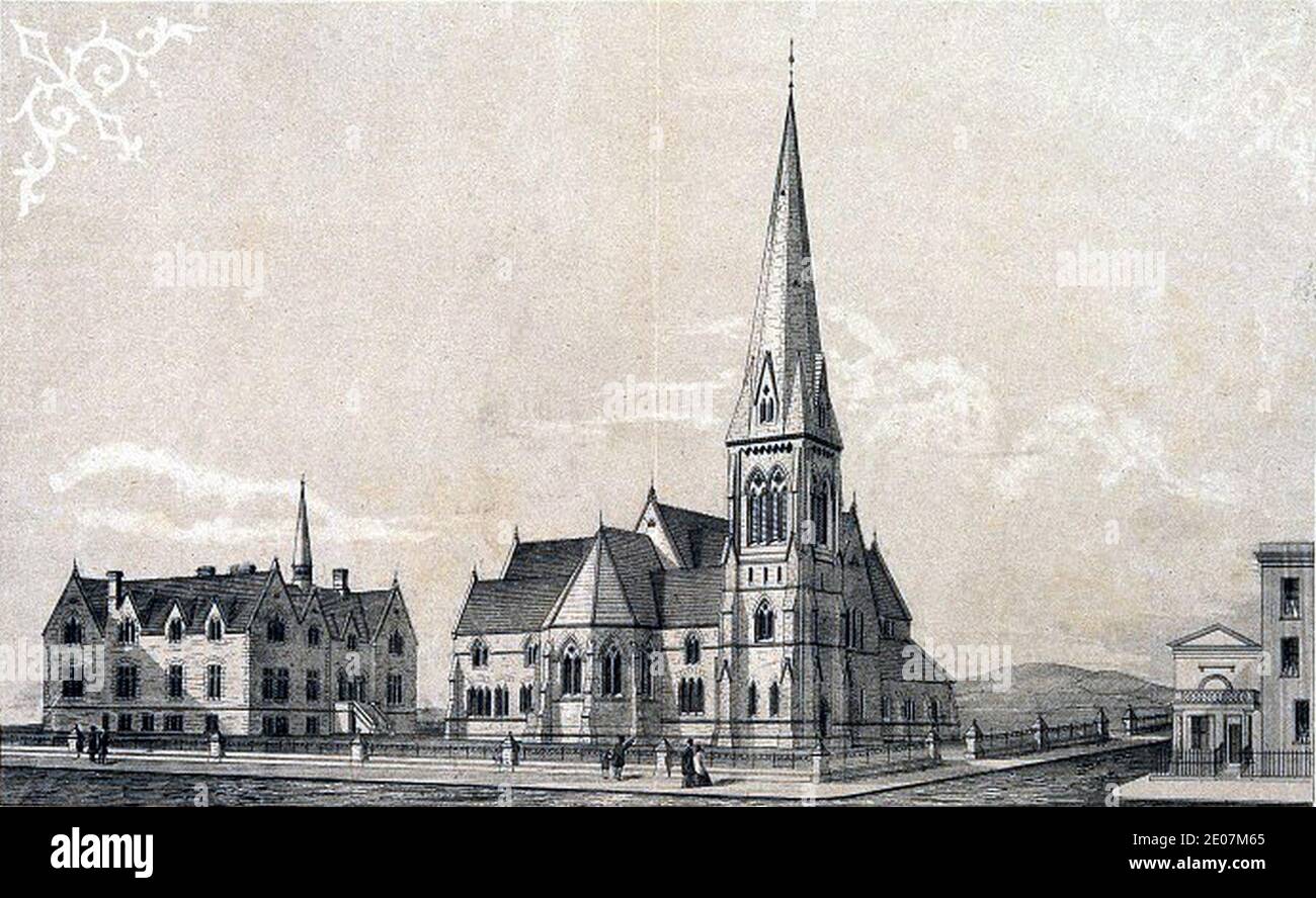 Leeson Park Molyneux church 1860 Stock Photo - Alamy
