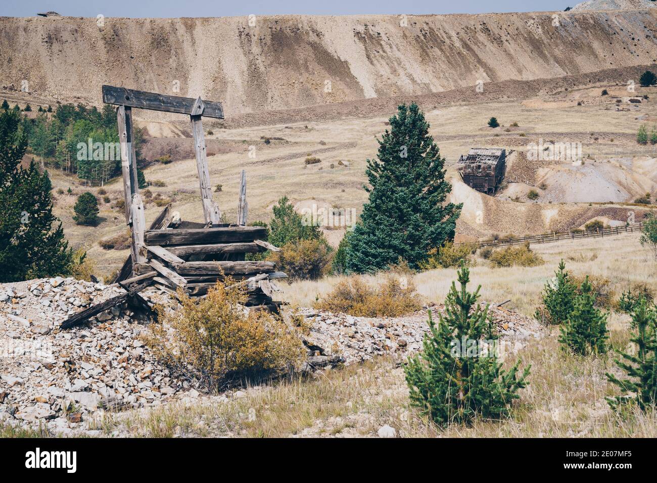 Abandoned mining structure building near Victor and Goldfield Colorado ...