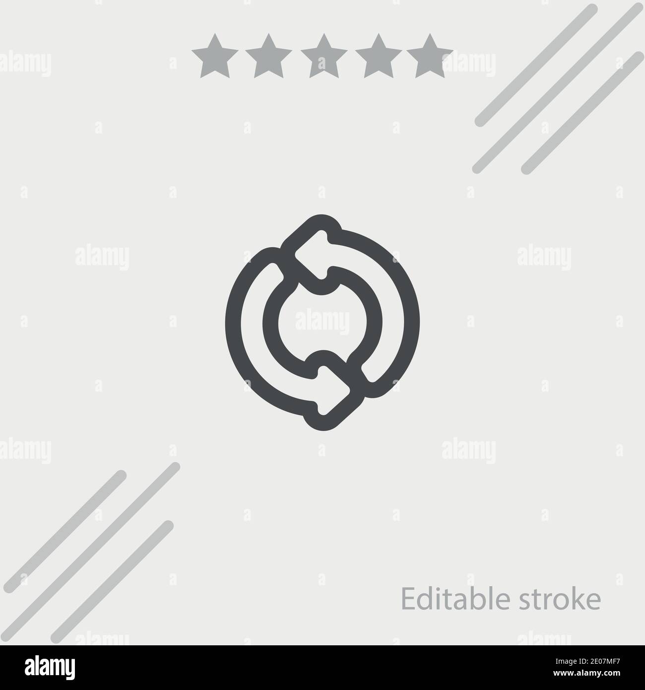 Two Counterclockwise Arrows Outline Vector Icon Modern Simple Vector Illustration Stock Vector