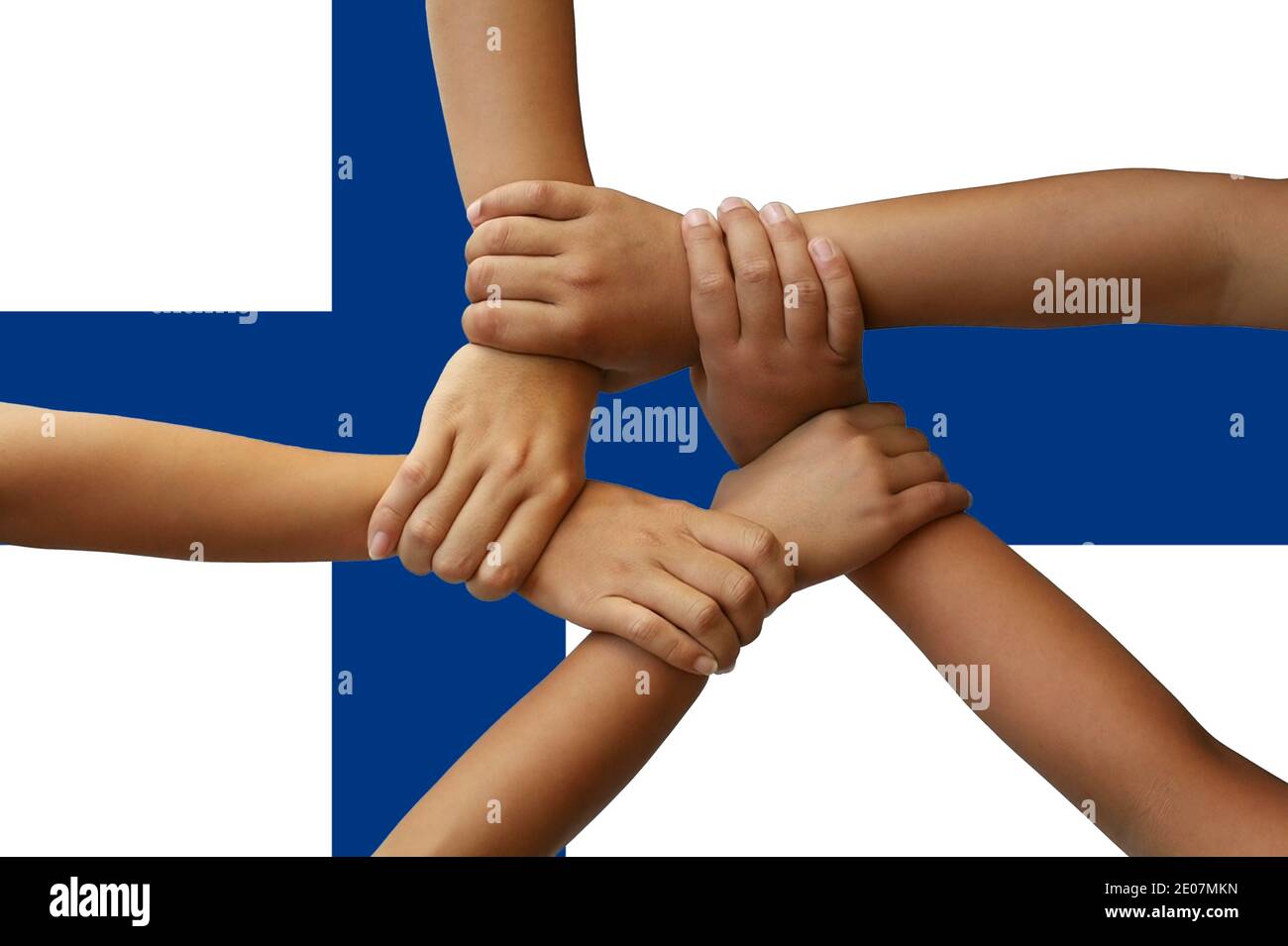 France flag, intergration of a multicultural group of young people ...