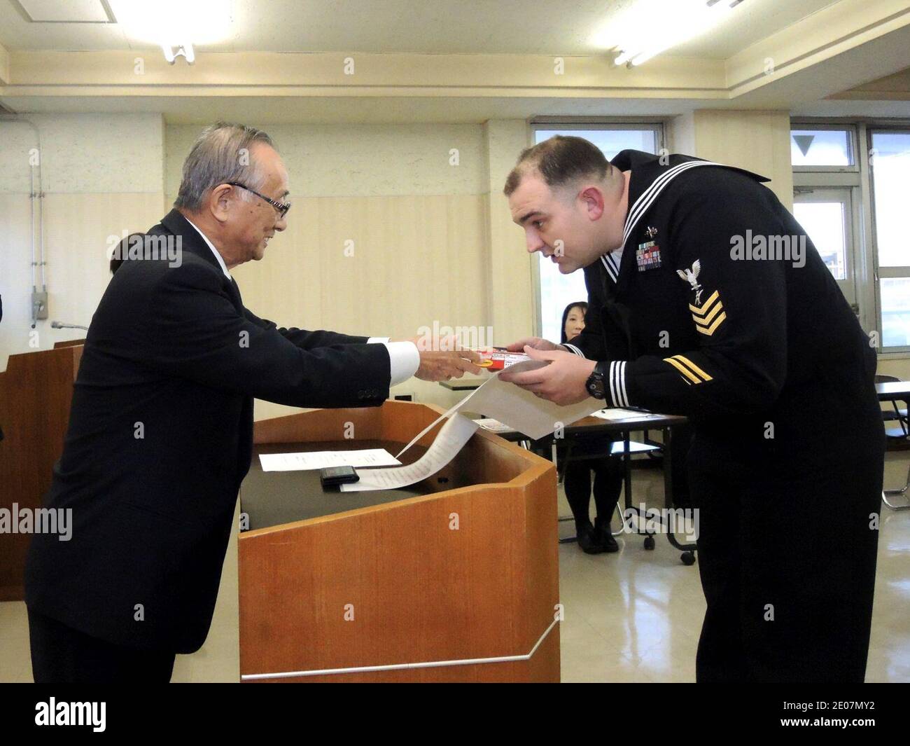 Legalman 1st Class Donald McDowell recognized by Misawa, Japan Tourism ...