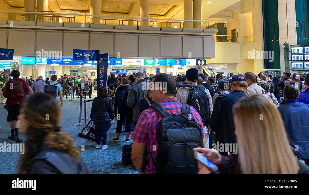 Orlando, FL USA - February 19, 2020: People waiting in line to go ...