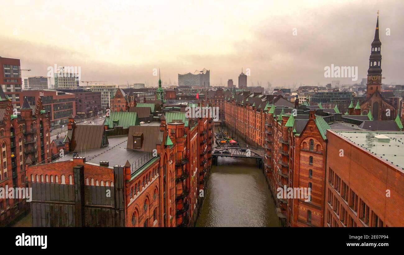 Famous Warehouse district in Hamburg Germany called Speicherstadt Stock ...