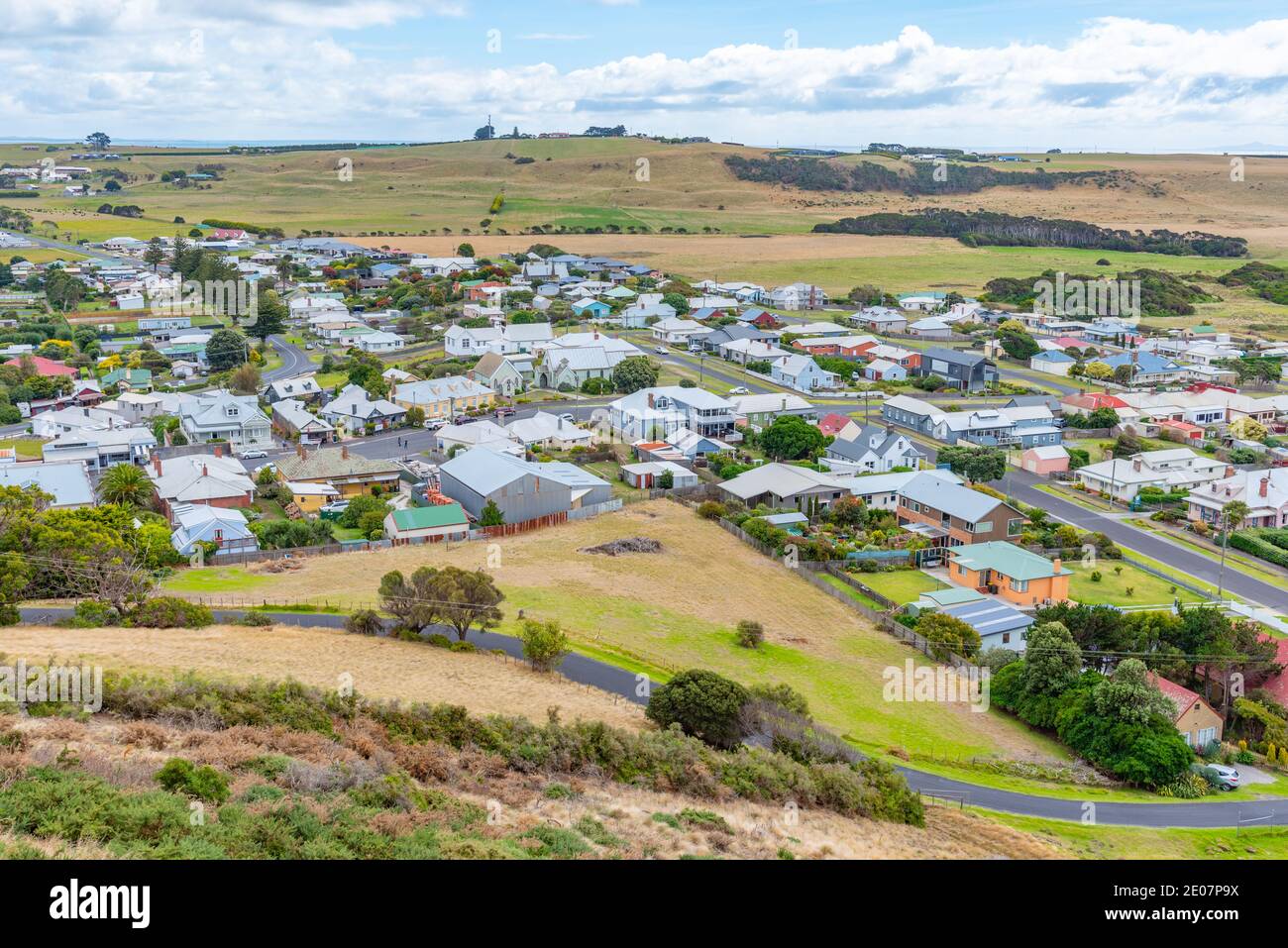 Aerial view of cityscape of Stanley, Australia Stock Photo - Alamy