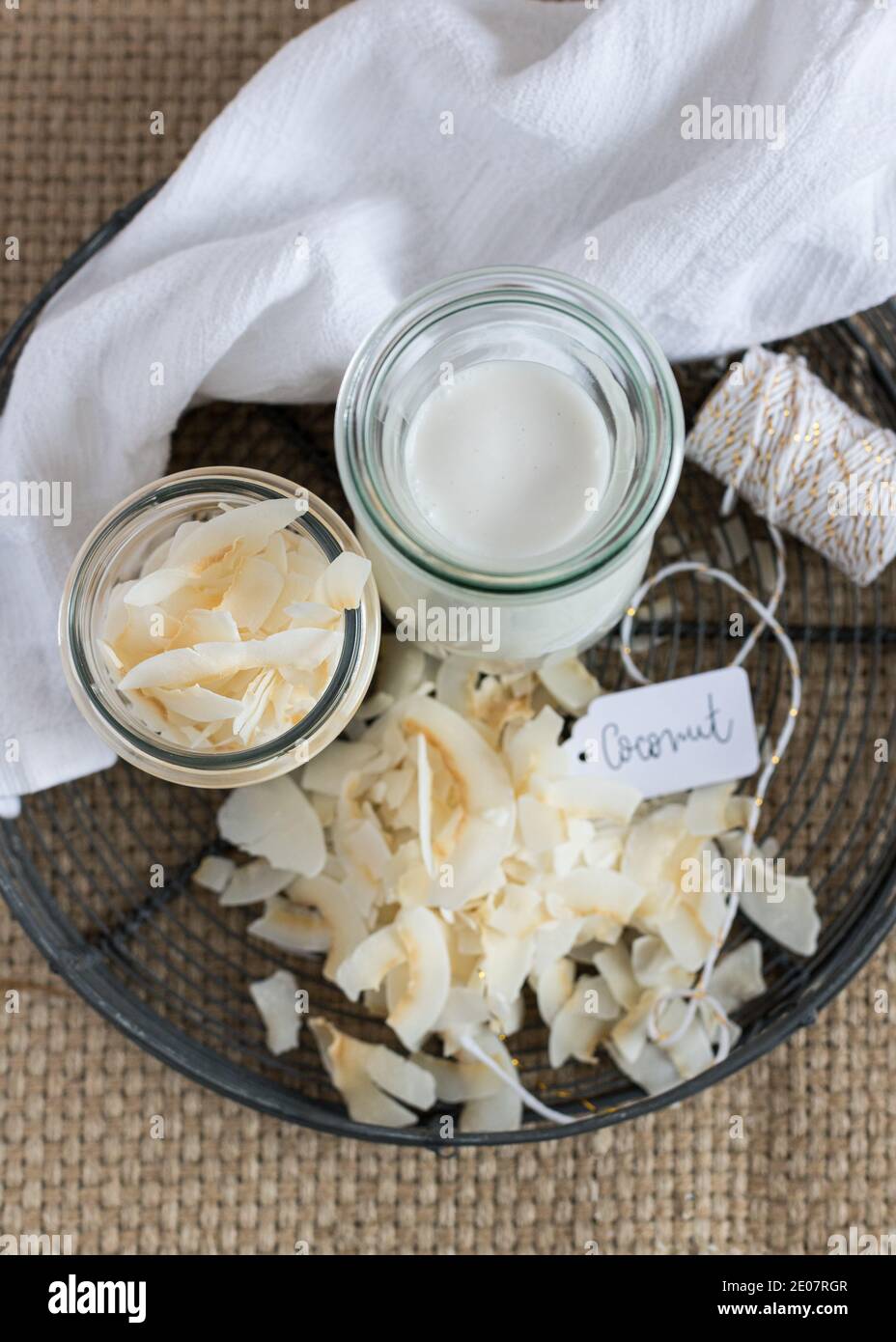 Glass bottle milk overhead hi-res stock photography and images - Alamy