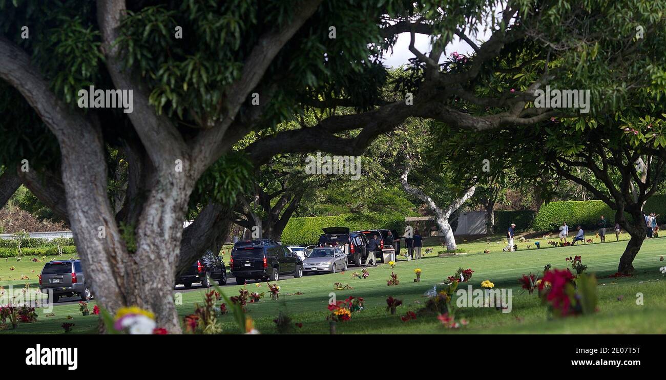 US President Barack Obama's motorcade is seen at the National Memorial ...