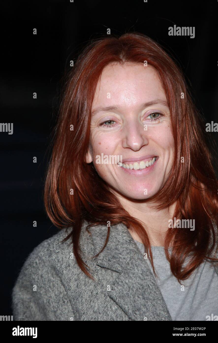 Lea Drucker attending a TV taping in Paris, France on January 4, 2012 ...