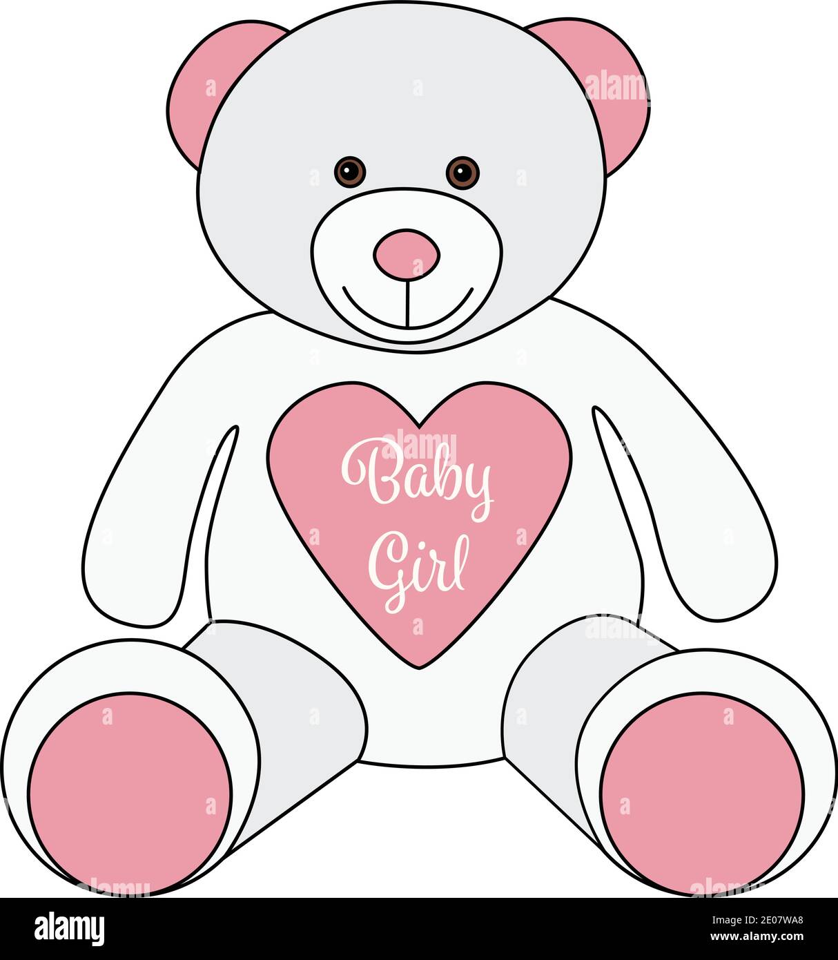 Baby girl teddy bear Stock Vector Image & Art - Alamy