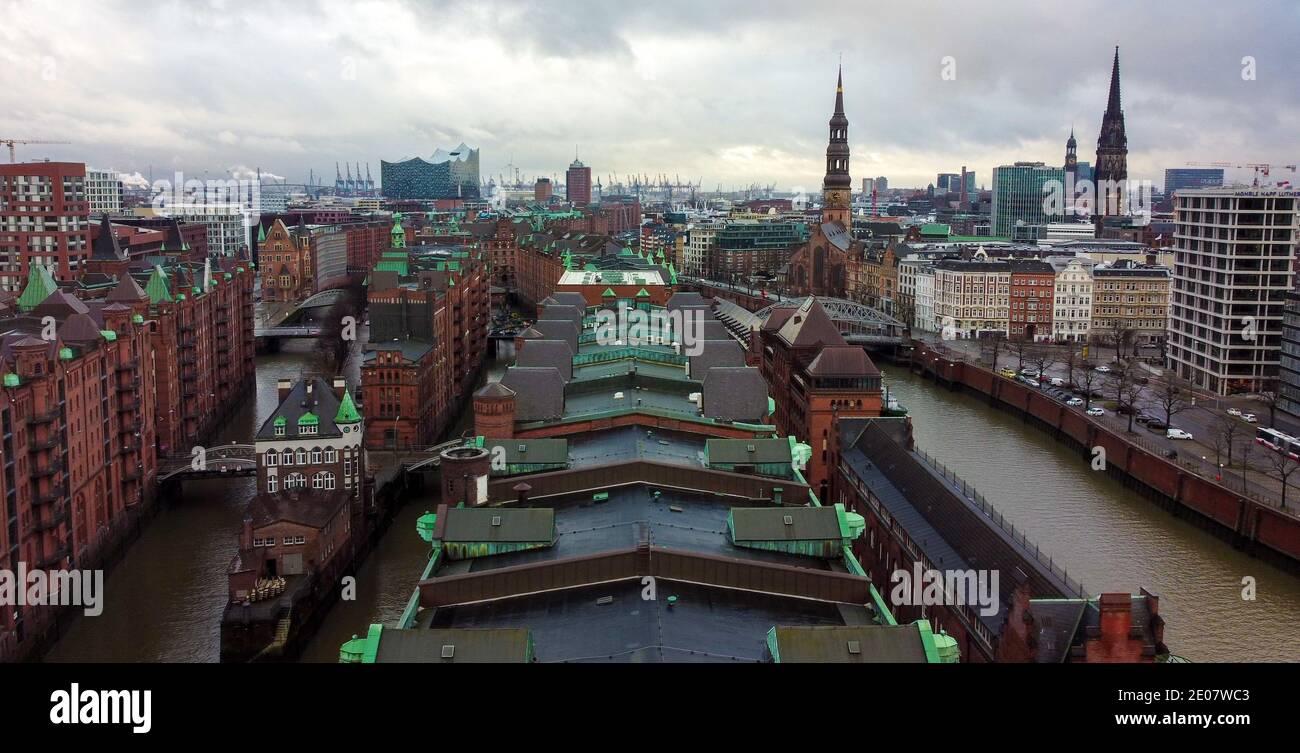 Famous Warehouse district in Hamburg Germany called Speicherstadt Stock ...