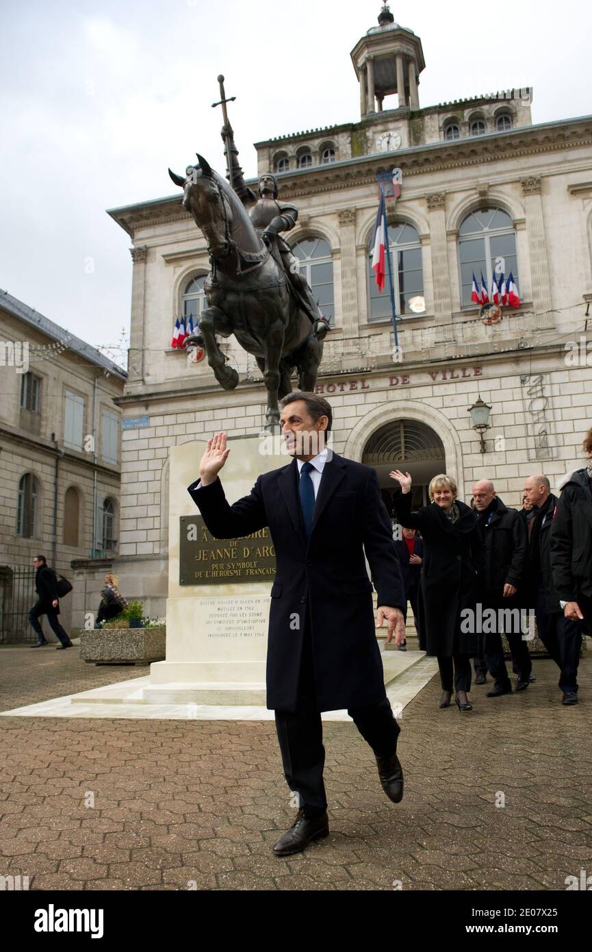 French president Nicolas Sarkozy flanked by Nadine Morano celebrates ...