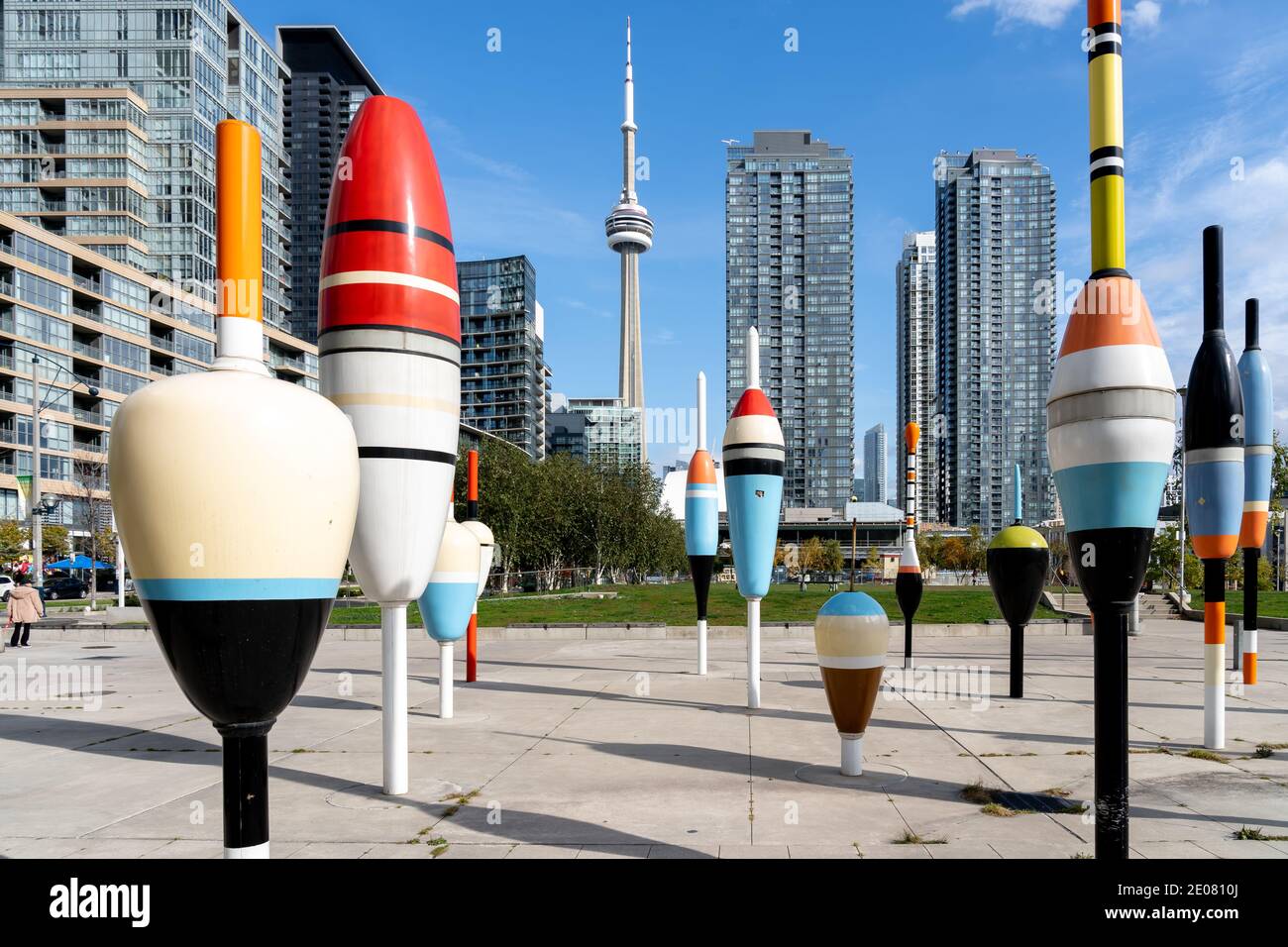 Toronto, Canada - October 24, 2019: Artwork in Canoe Landing Park with ...
