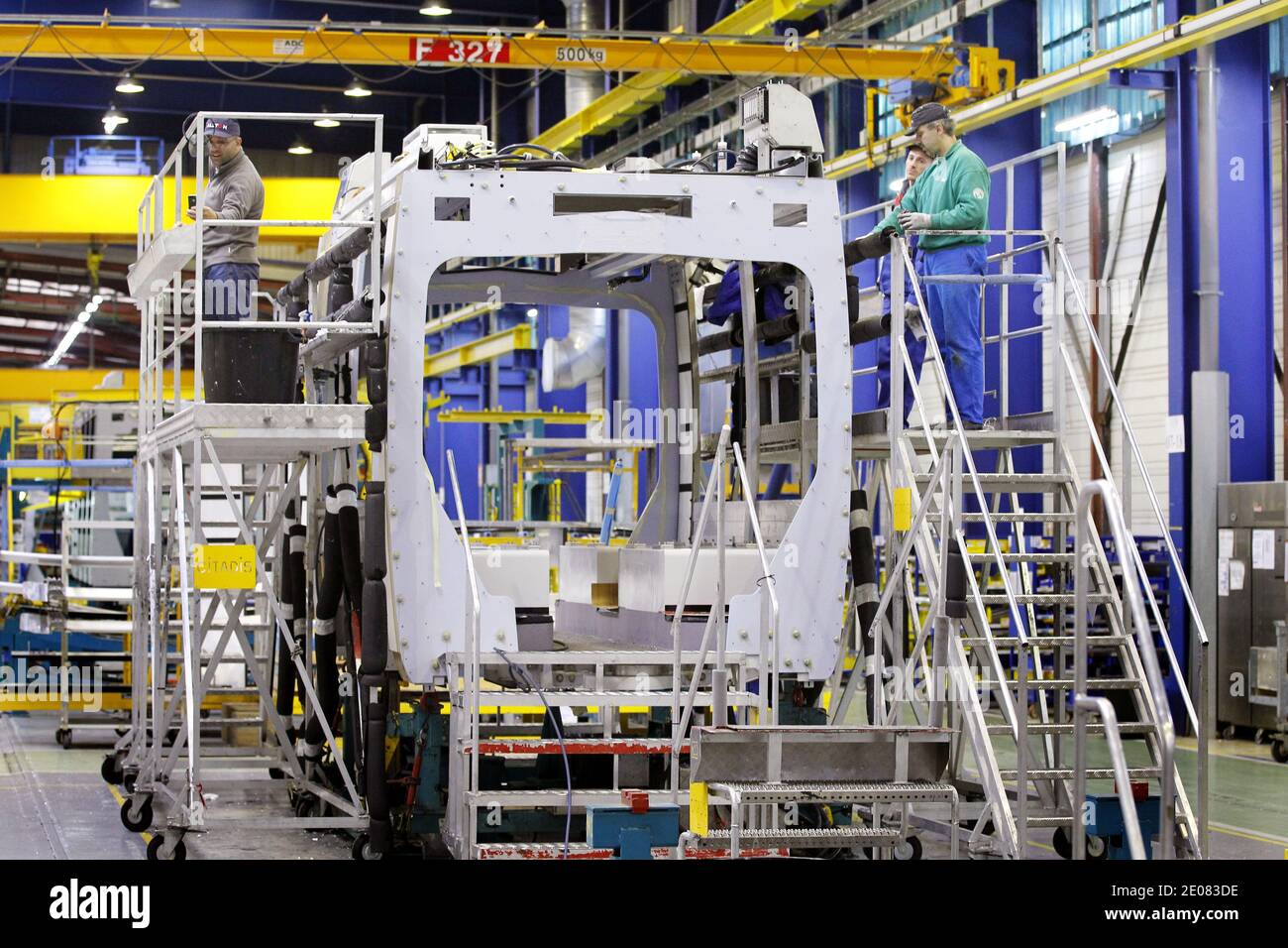 Atmosphere at the Alstom Citadis streetcar assembly plant in La ...