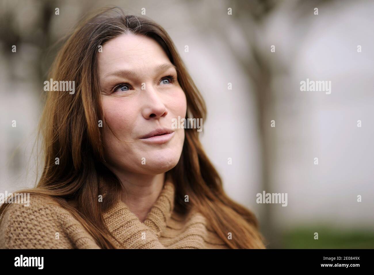 French First Lady Carla Bruni-Sarkozy is seen during her visit at ...