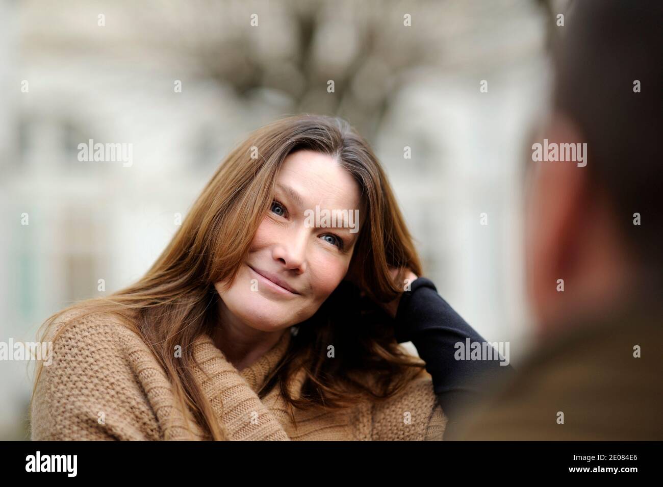 French First Lady Carla Bruni-Sarkozy is seen during her visit at ...