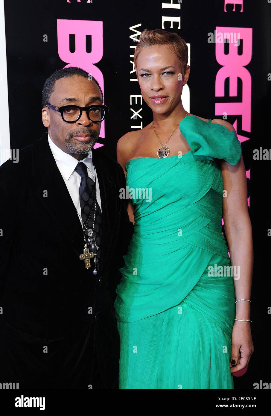 Spike Lee and wife Tonya Lewis attend the BET honors red carpet in ...