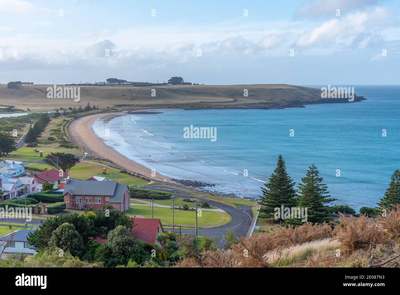 Aerial view of cityscape of Stanley, Australia Stock Photo - Alamy