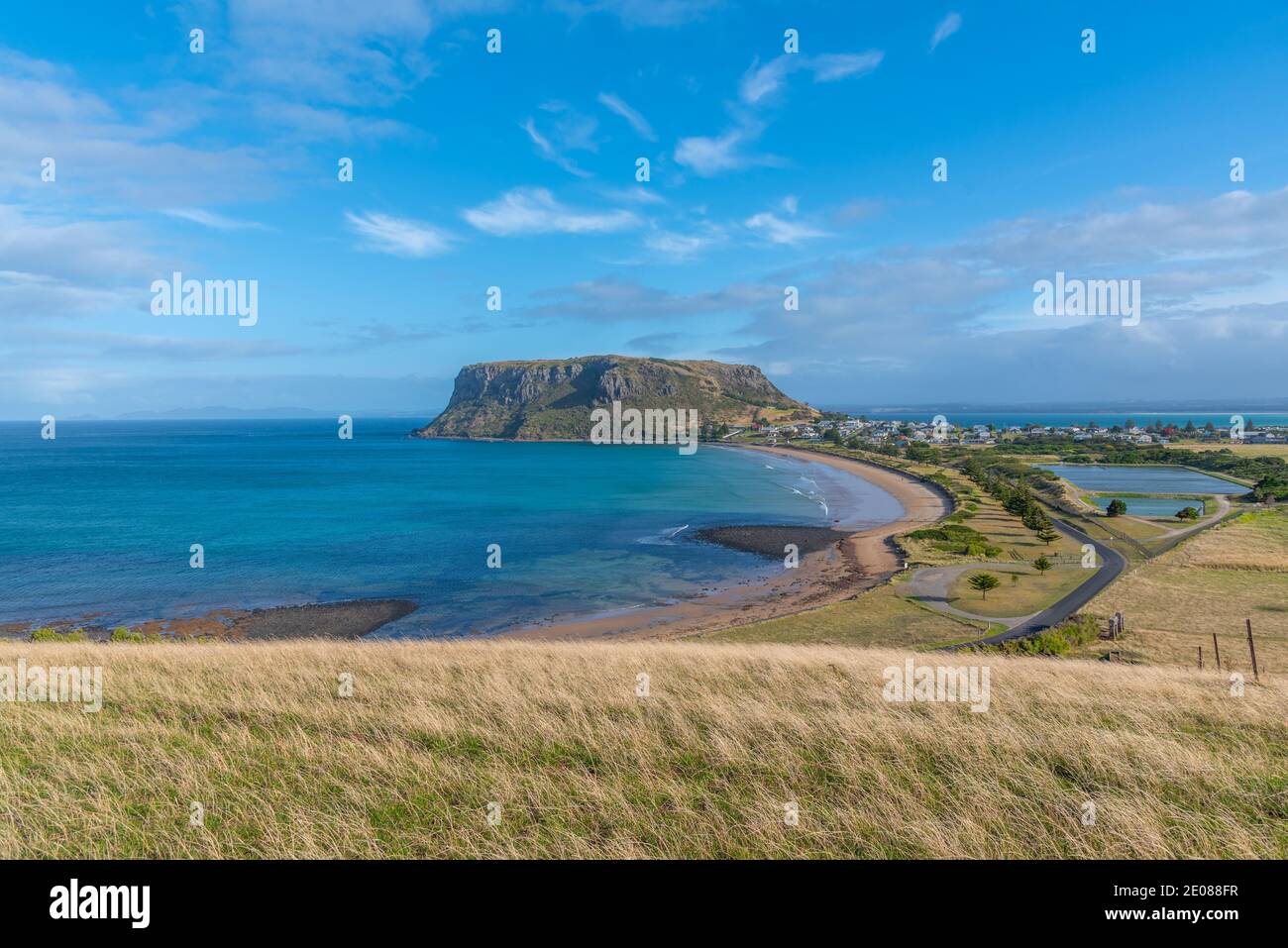 Aerial view of cityscape of Stanley, Australia Stock Photo - Alamy