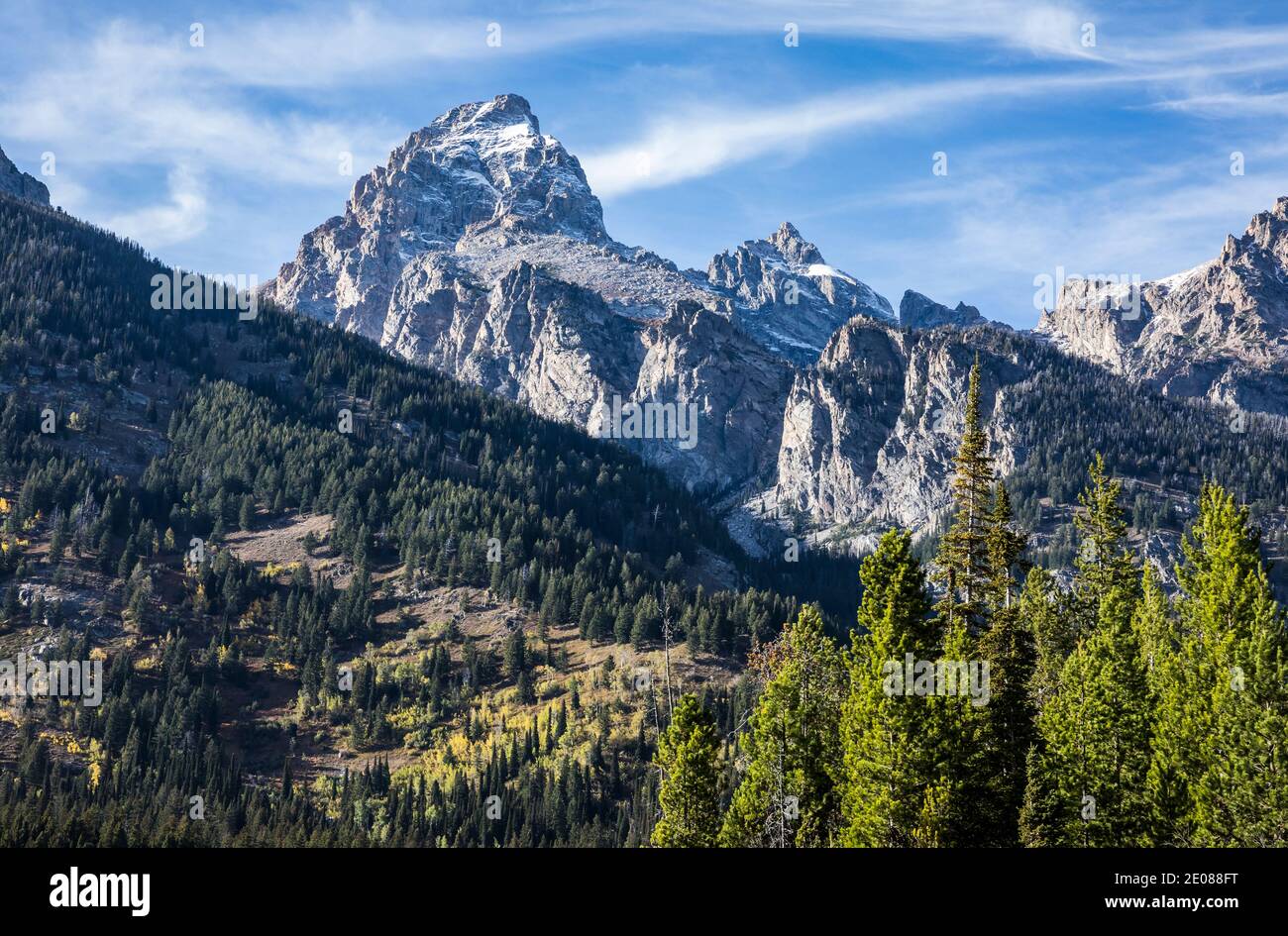 The Grand Teton with a light dusting of snow, Grand Tetons National ...